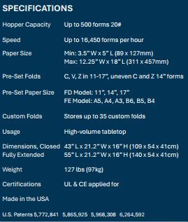Formax FD2056 Sealer (pressure sensitive forms)
